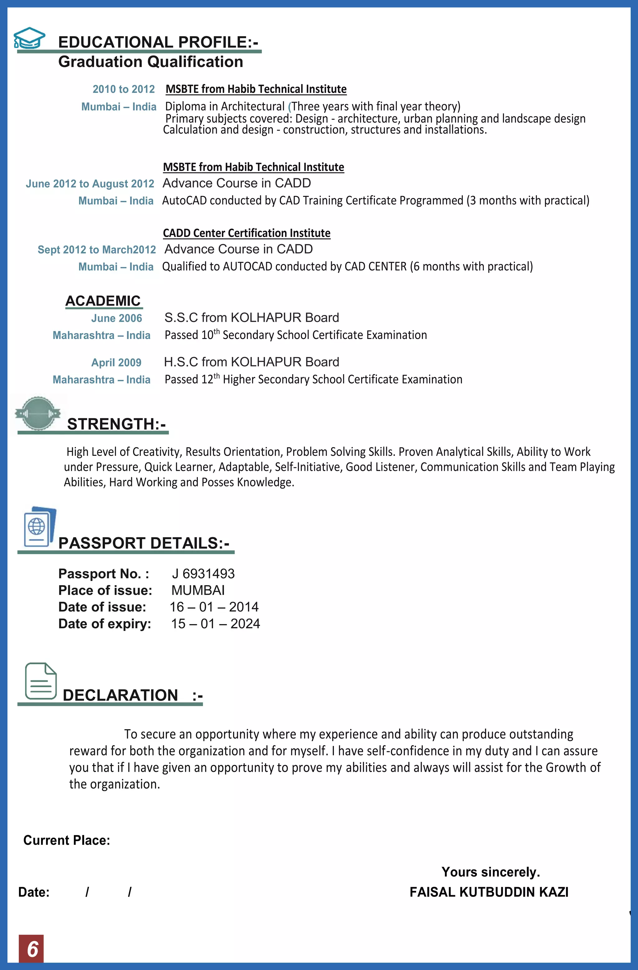 Faisal Kazi CV & Portfolio | PDF