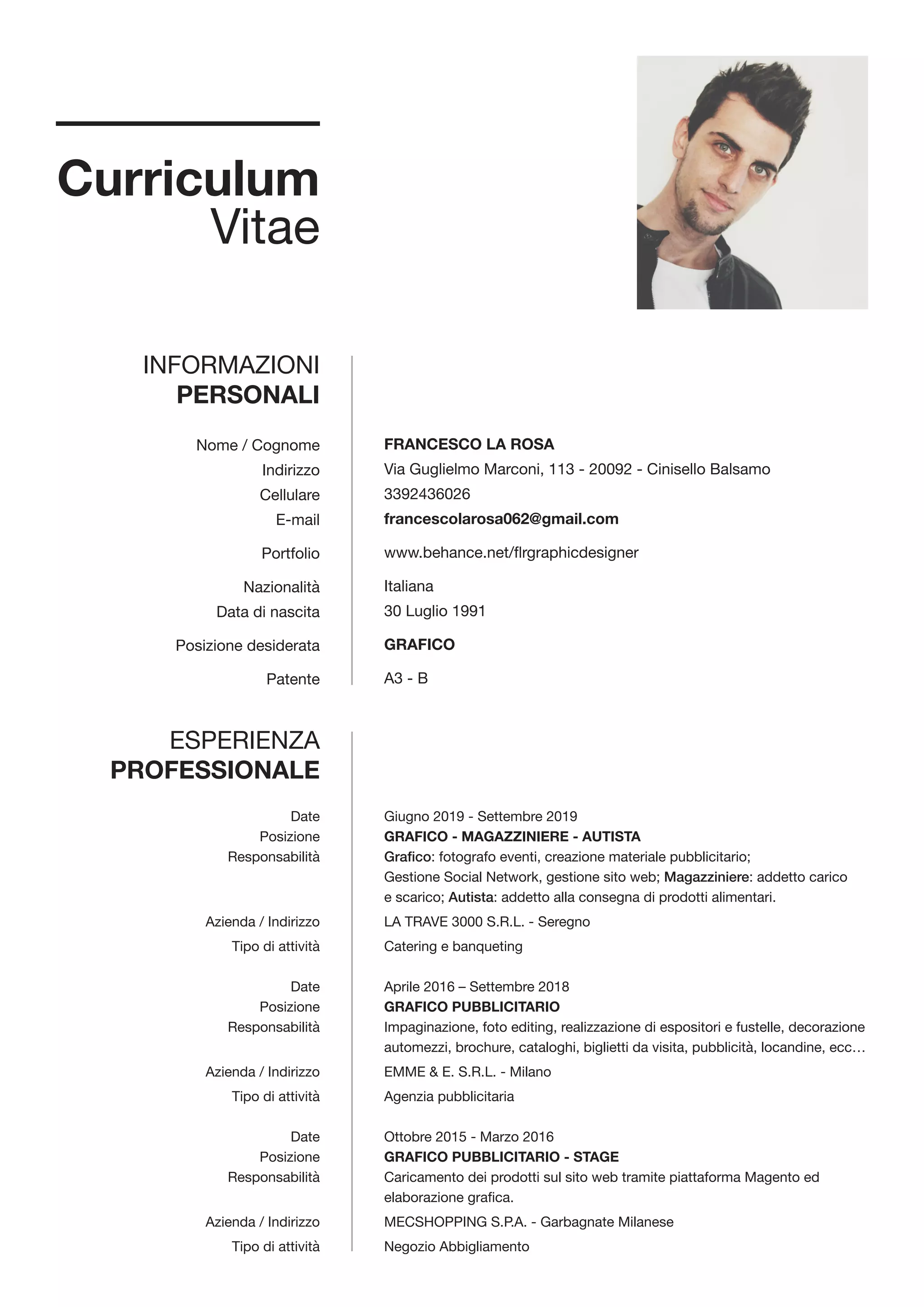 CurriculumVitae_FrancescoLaRosa | PDF