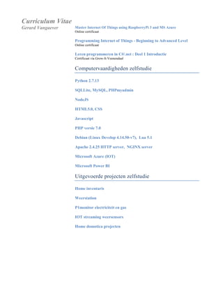 Curriculum vitae gerard vangaever | PDF