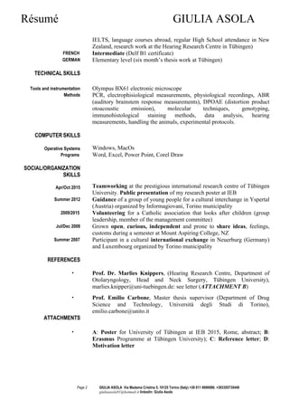GIULIA ASOLA Curriculum vitae | PDF