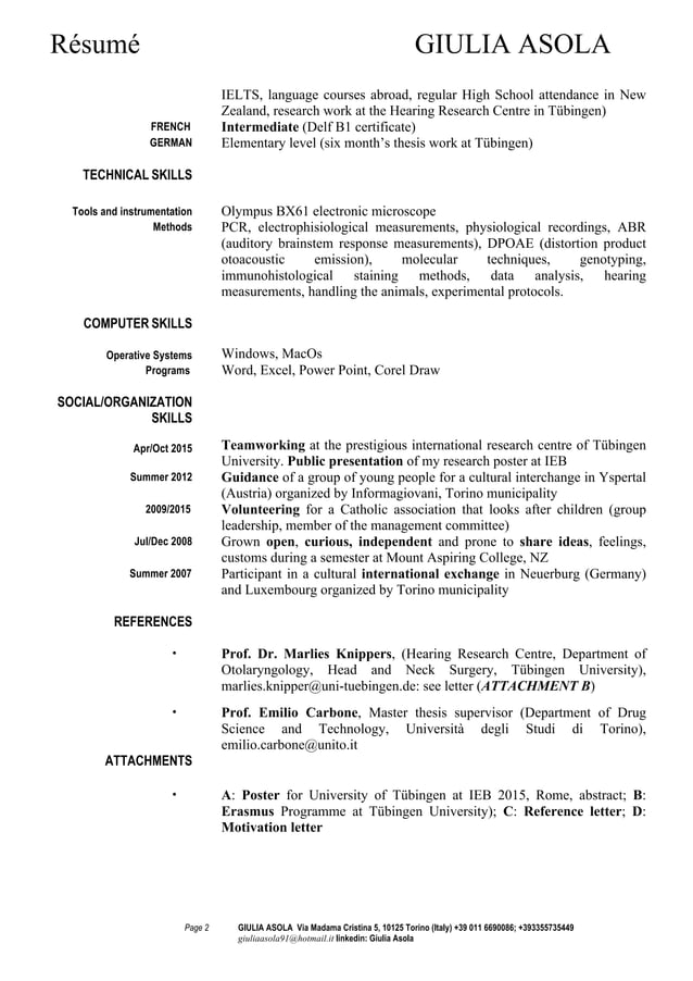 GIULIA ASOLA Curriculum vitae | PDF