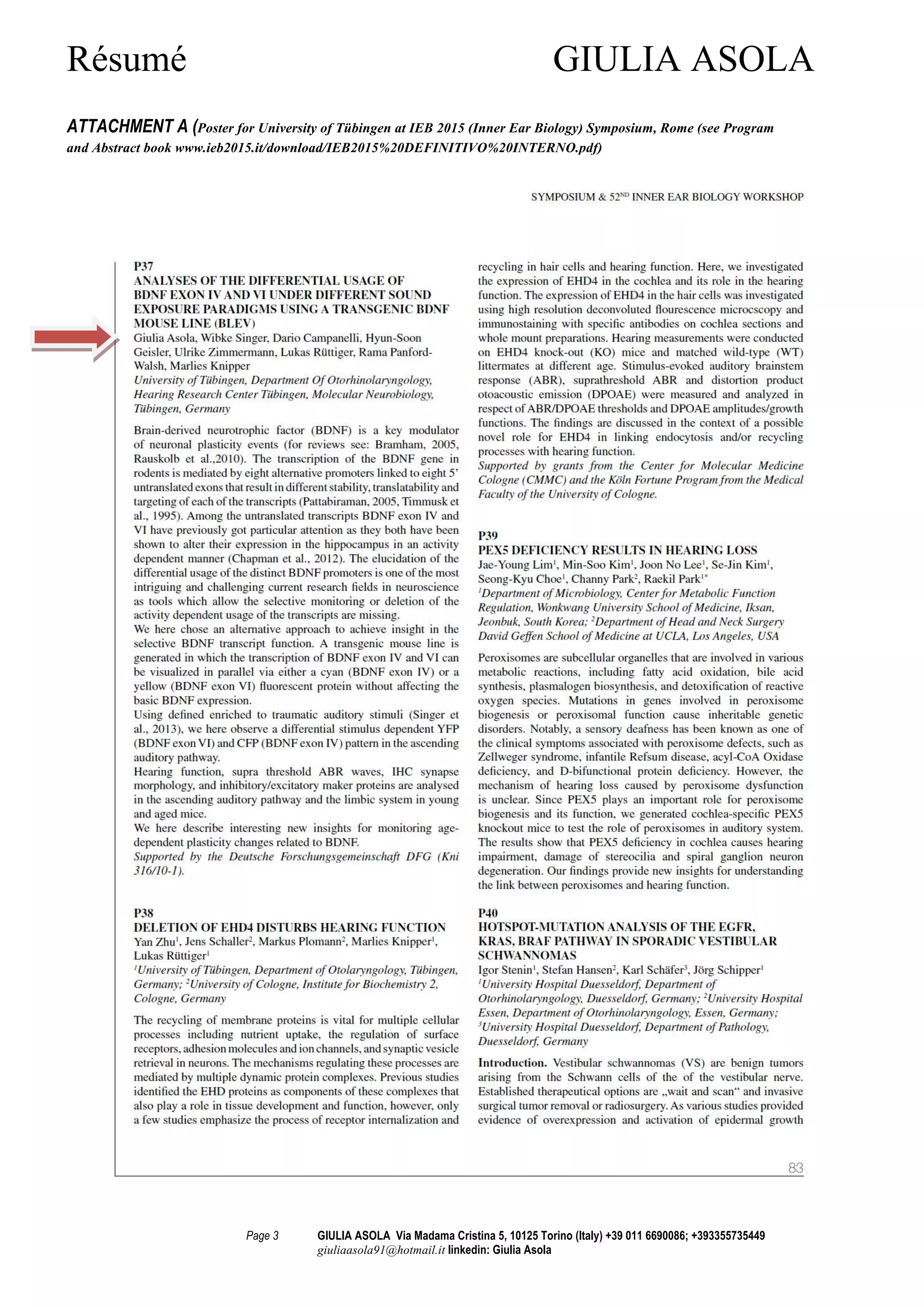 GIULIA ASOLA Curriculum vitae | PDF