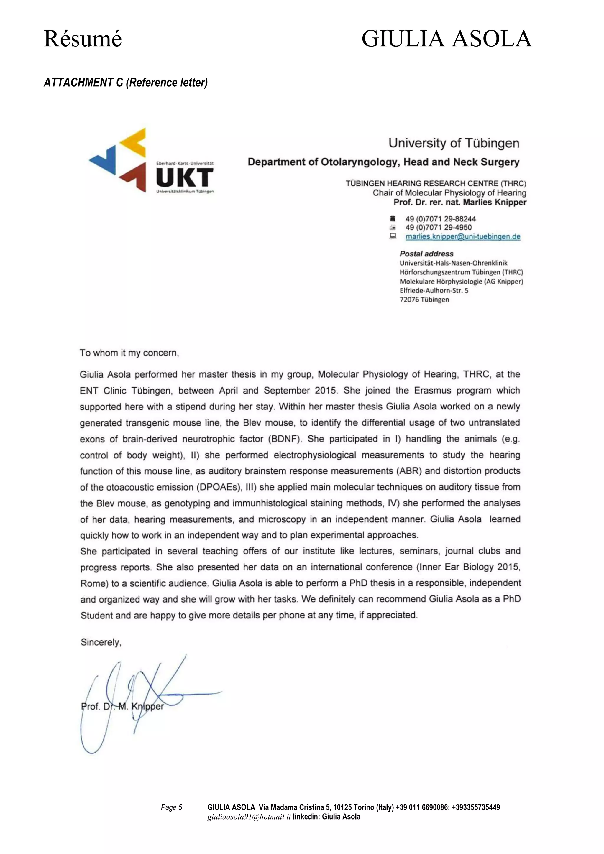 GIULIA ASOLA Curriculum vitae | PDF