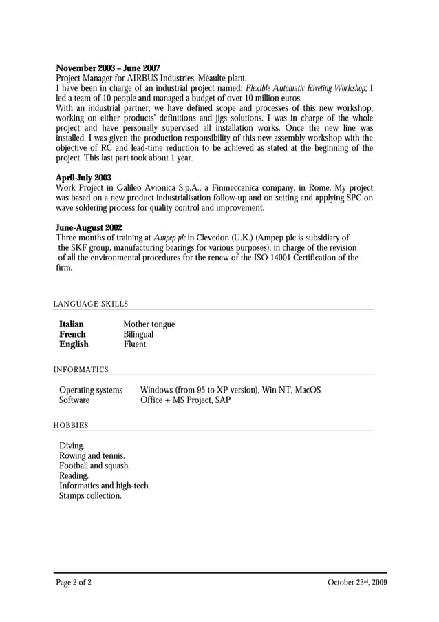 Curriculum Vitae Giuseppe Fiorentino Ve | PDF