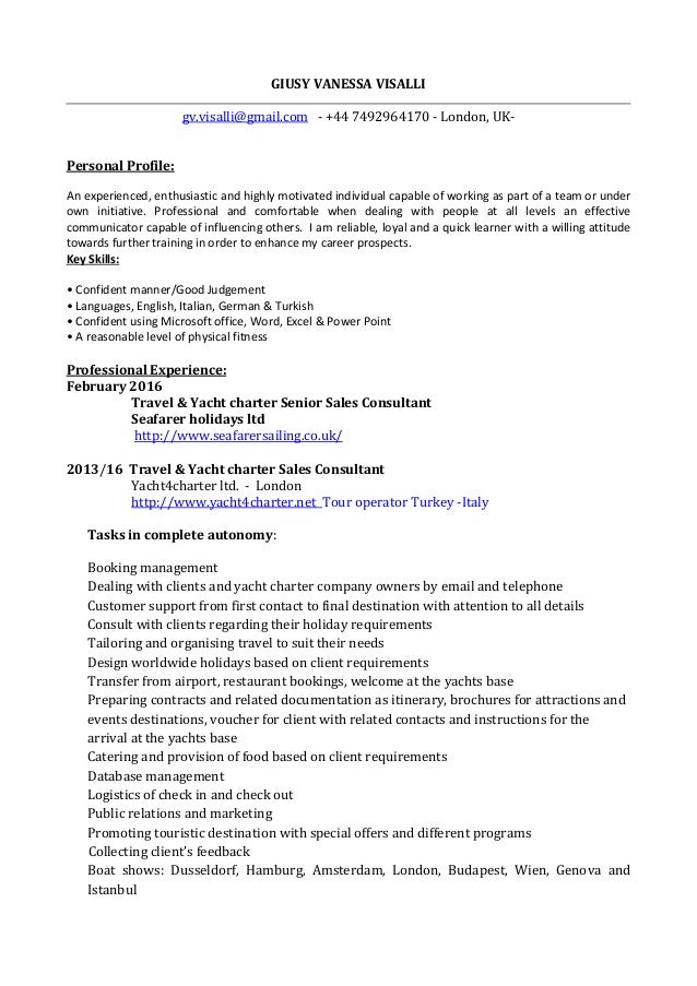 Curriculum vitae giusy vanessa visalli