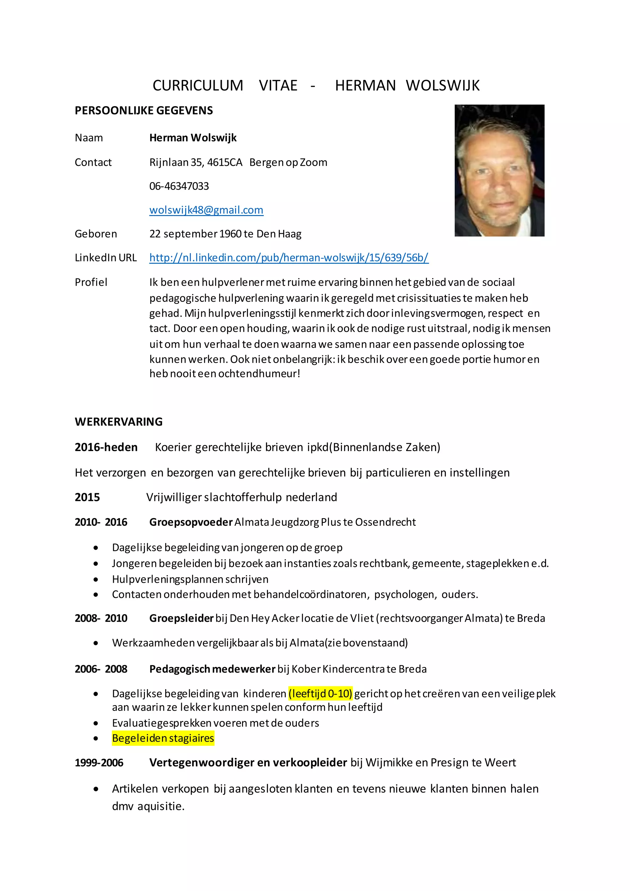 Curriculum vitae herman wolswijk | DOCX