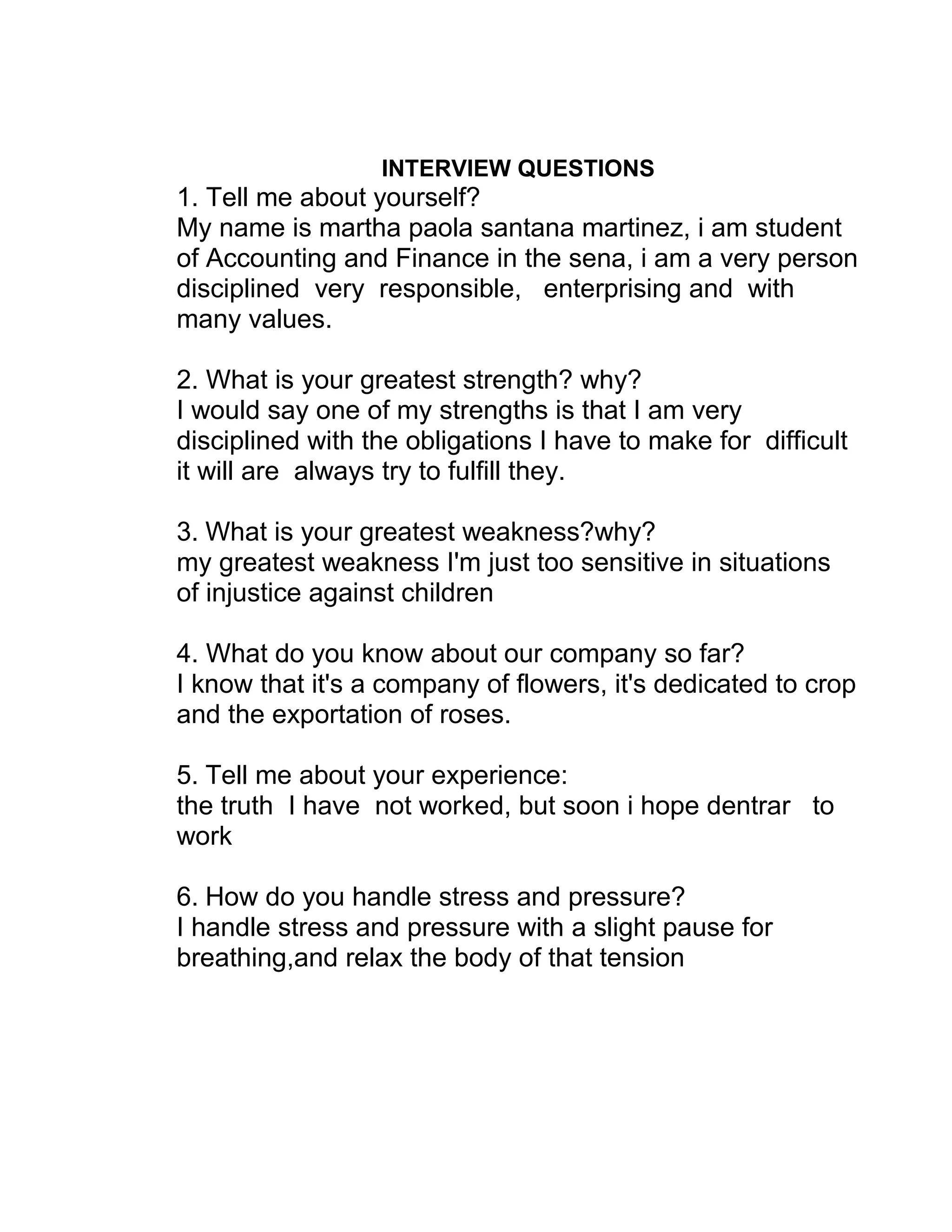 Curriculum vitae & interview questions | PDF