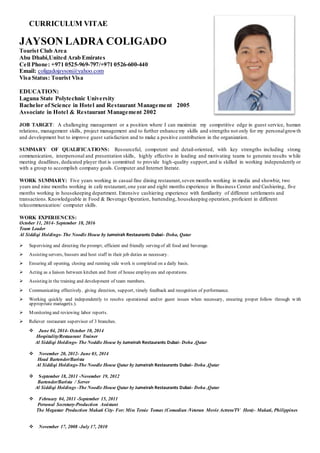 Curriculum vitae jayson ladra coligado | DOCX