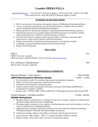 Curriculum Vitae Leandro Mieravilla English | PDF