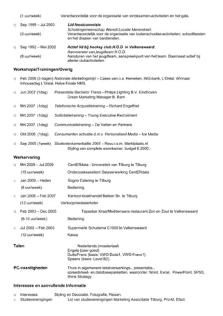 Curriculum Vitae Marlijne Willemsen | DOC