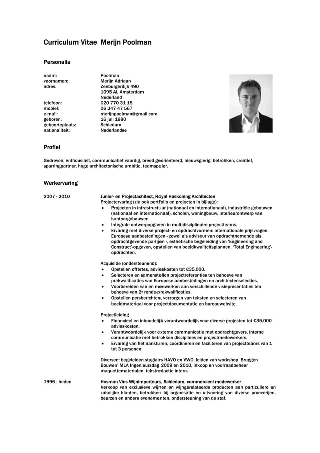 Curriculum vitae merijn poolman 101017 | PDF