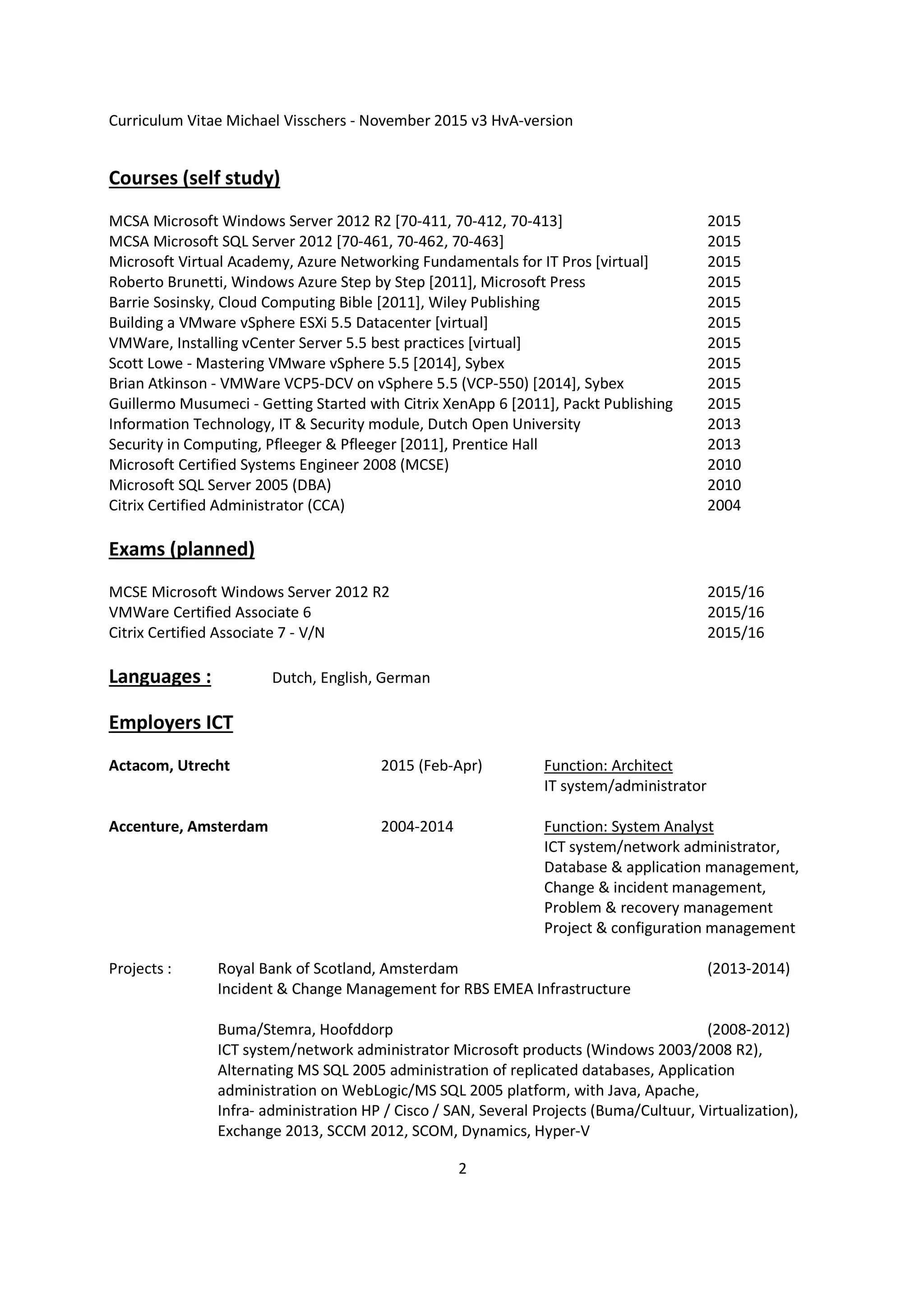 Curriculum vitae michaelvisschers-november2015v3_eng | PDF
