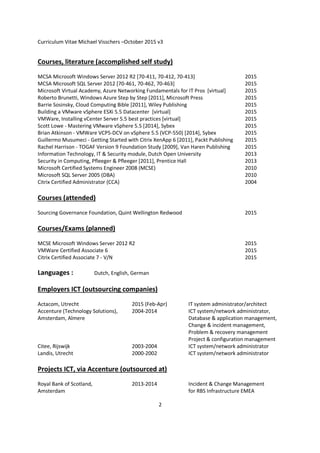 Curriculum Vitae Michael Visschers-January 2016 v1 NED | PDF