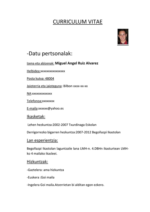 Curriculum vitae miguel | DOCX