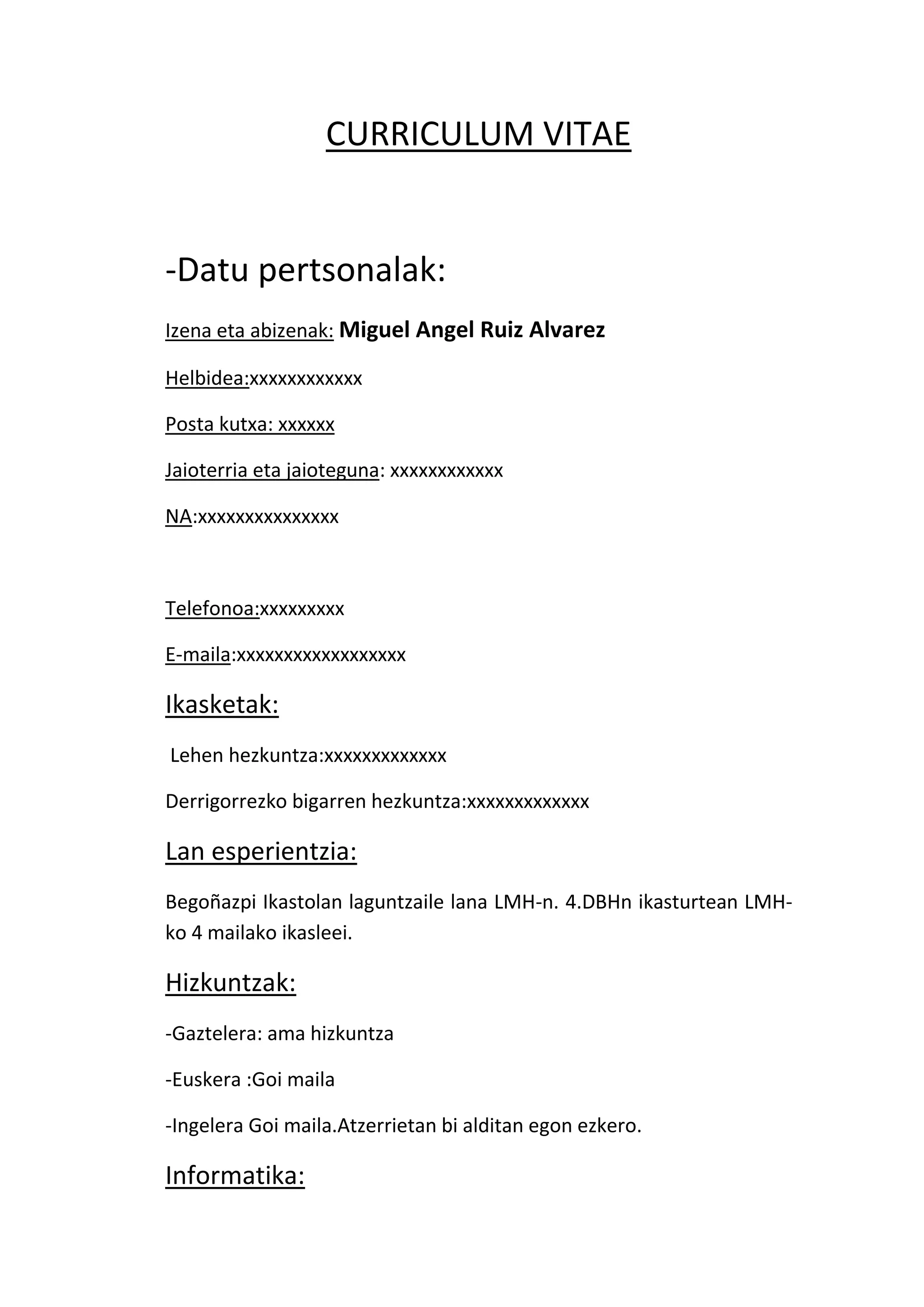 Curriculum vitae miguel feo | DOCX