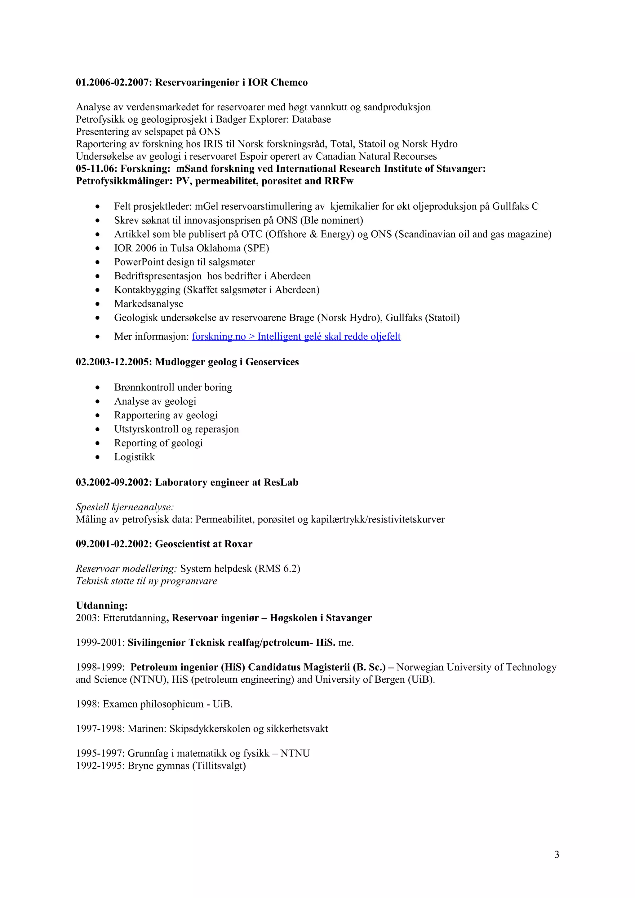 Curriculum vitae norsk | DOC