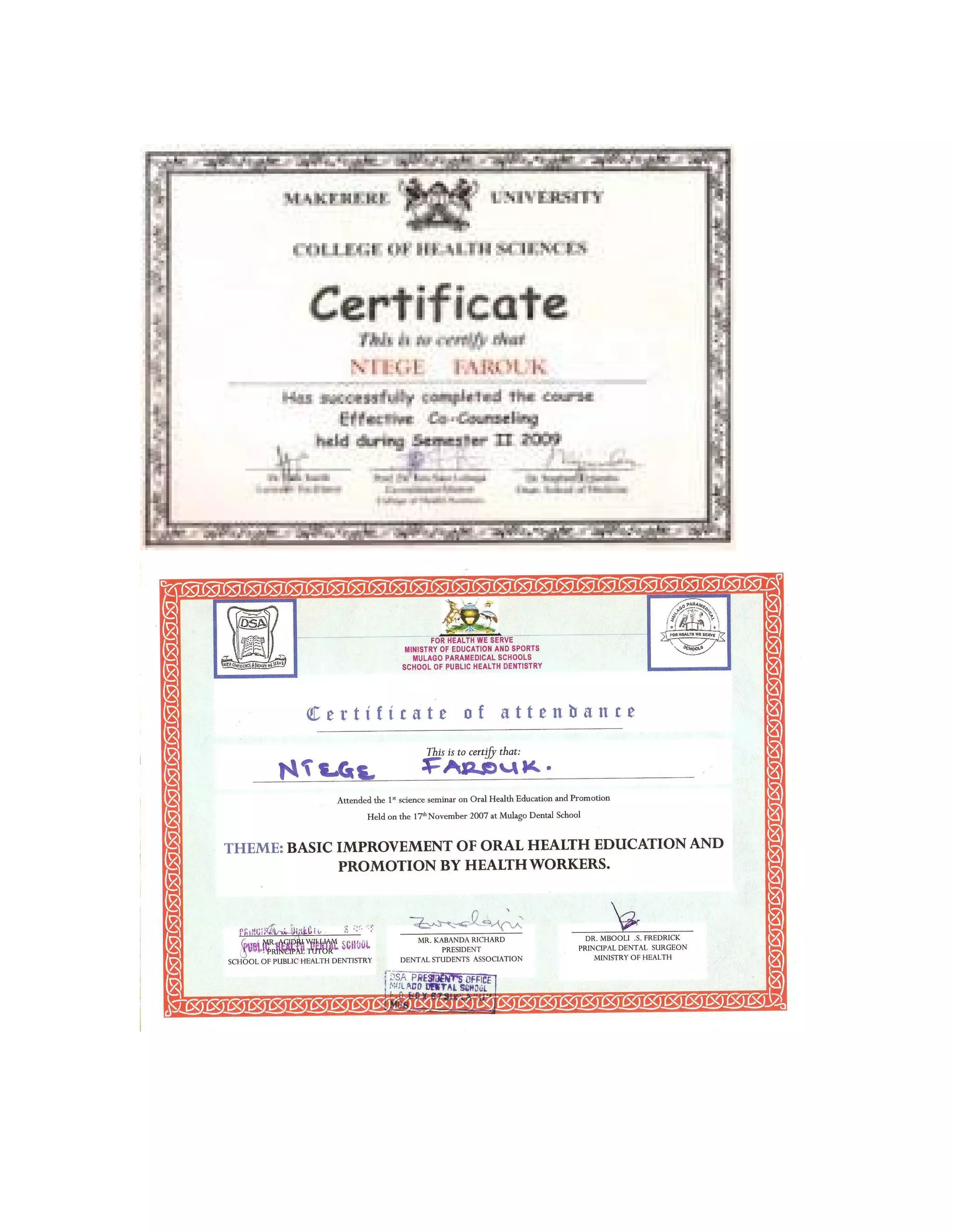 Curriculumvitae ntegefarouk | DOC