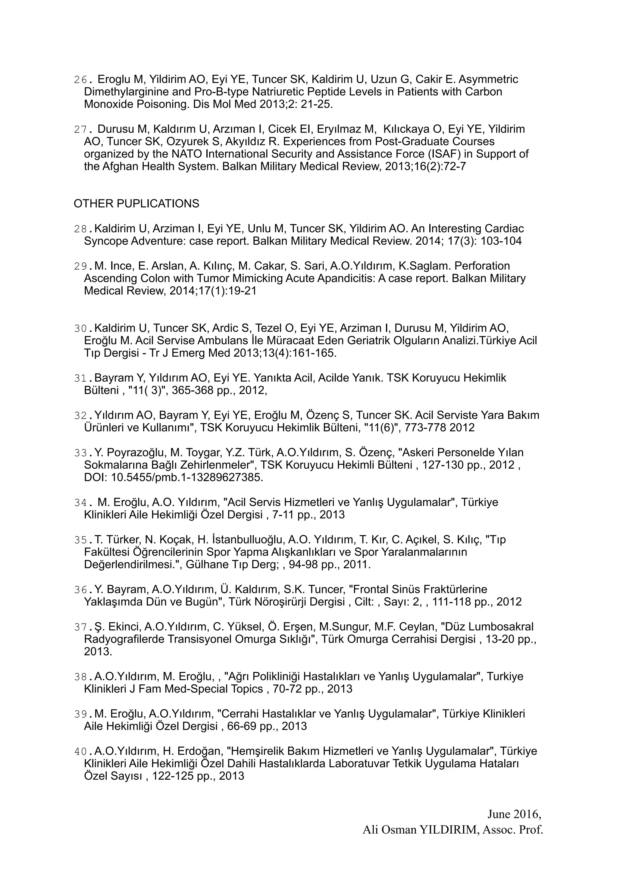 Curriculum vitae of ali osman yildirim june 2016 | PDF