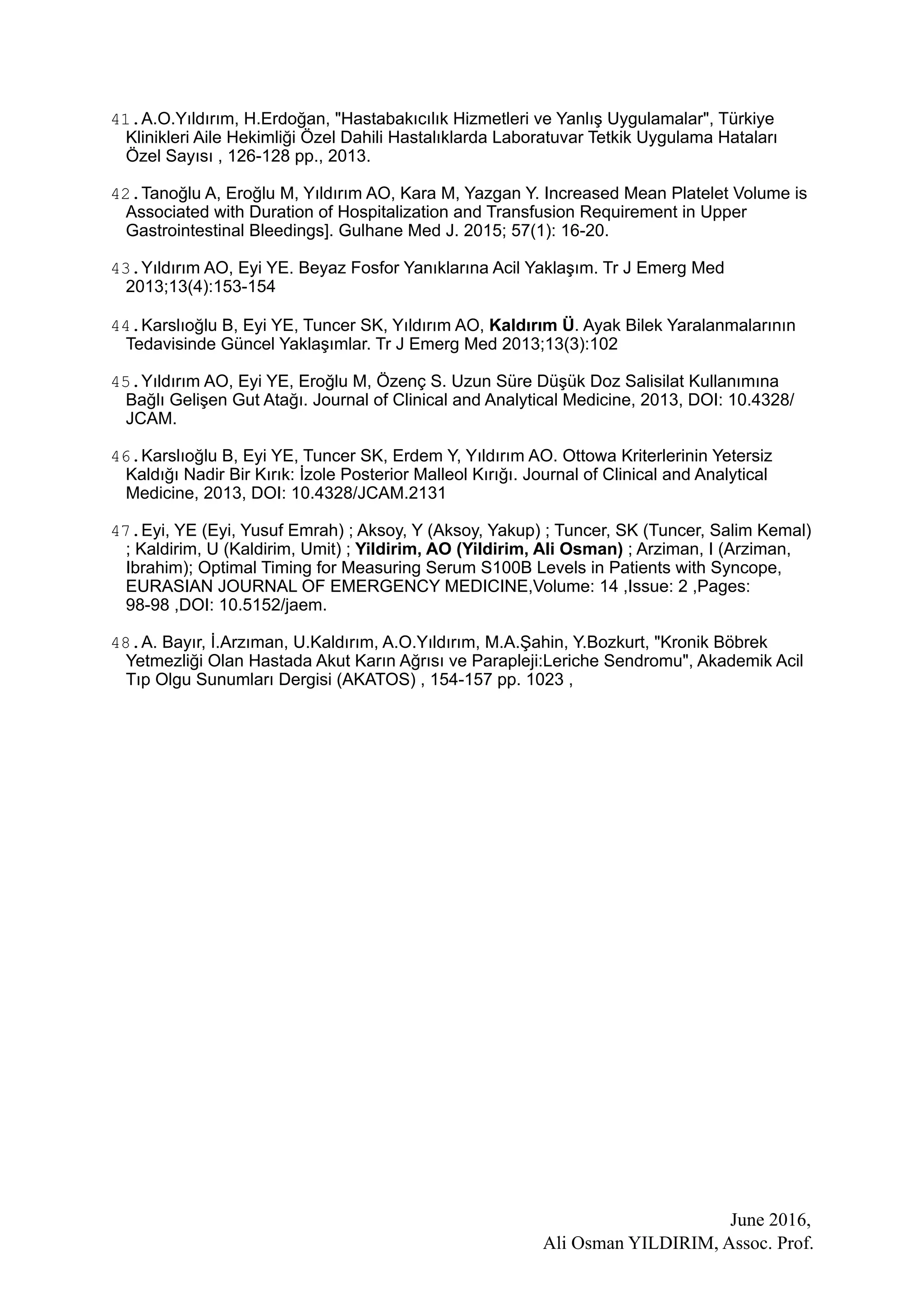 Curriculum vitae of ali osman yildirim june 2016 | PDF