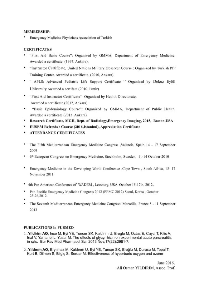 Curriculum vitae of ali osman yildirim june 2016 | PDF