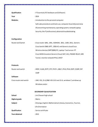 Curriculum vitae of chauke rivoningo lyrone rl | DOCX