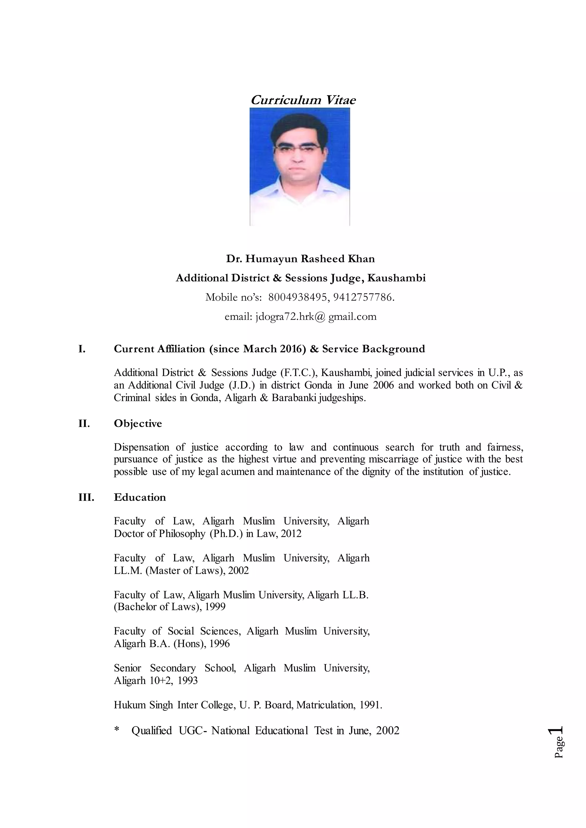 Curriculum vitae of dr. h. r. khan (1) | DOCX