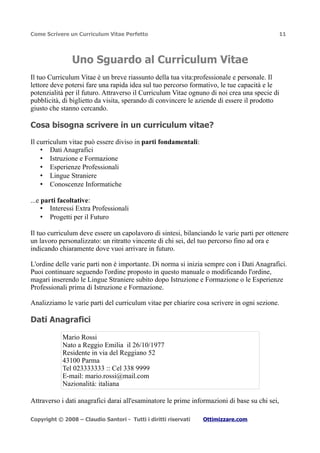 Curriculum vitae perfetto | PDF