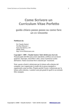 Curriculum vitae perfetto | PDF