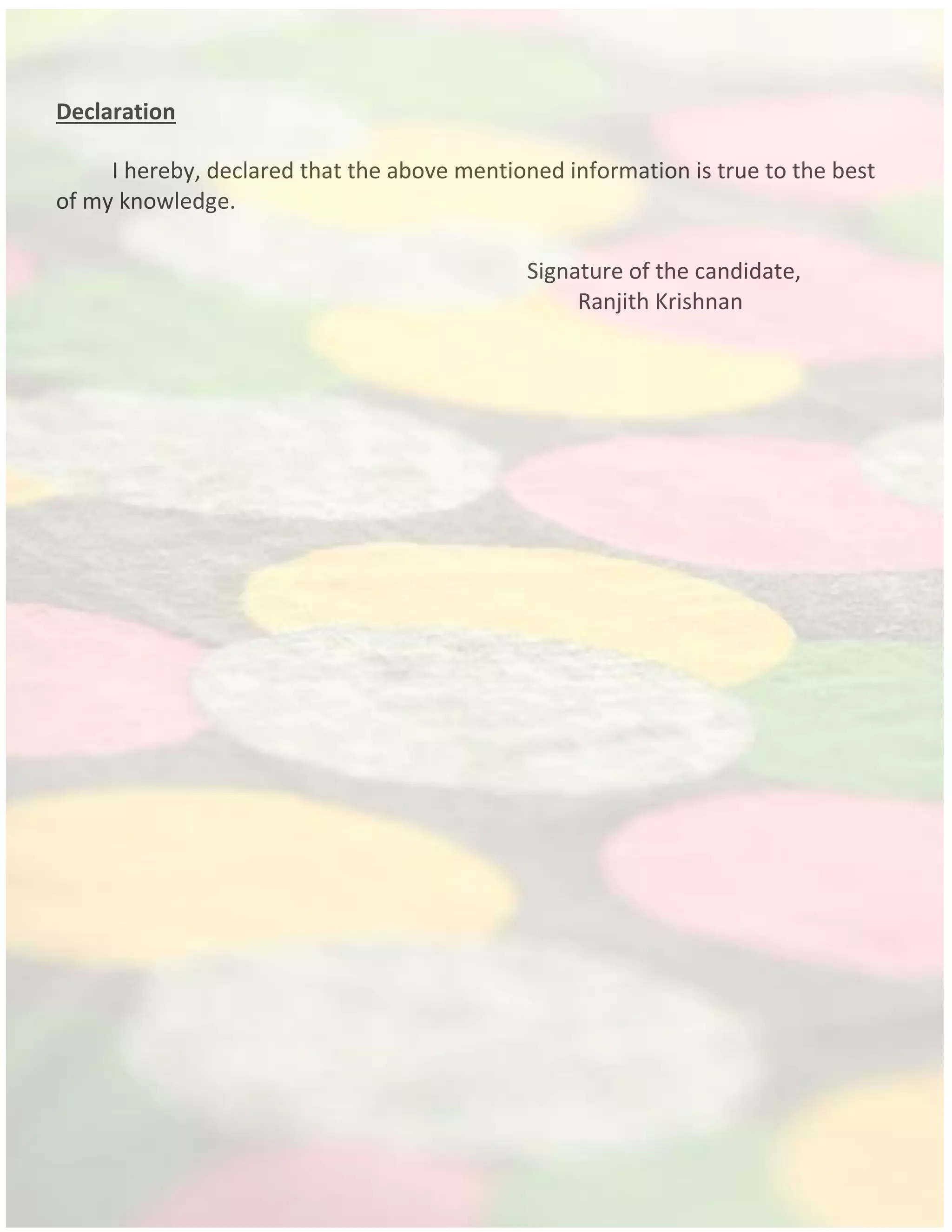 Curriculum vitae ranjith | PDF | Photography | Arts and Crafts