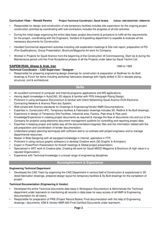 Curriculum Vitae Renold Pereira Ptc | PDF | Civil Engineering Industry ...