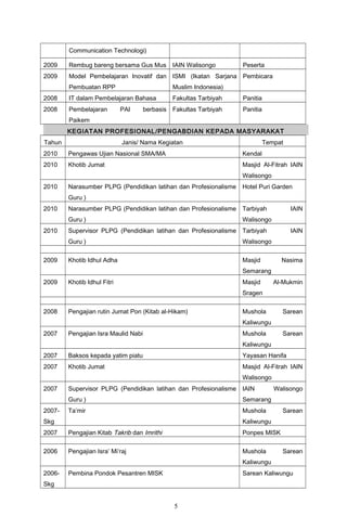 Curriculum vitae rosidi 2010 | PDF