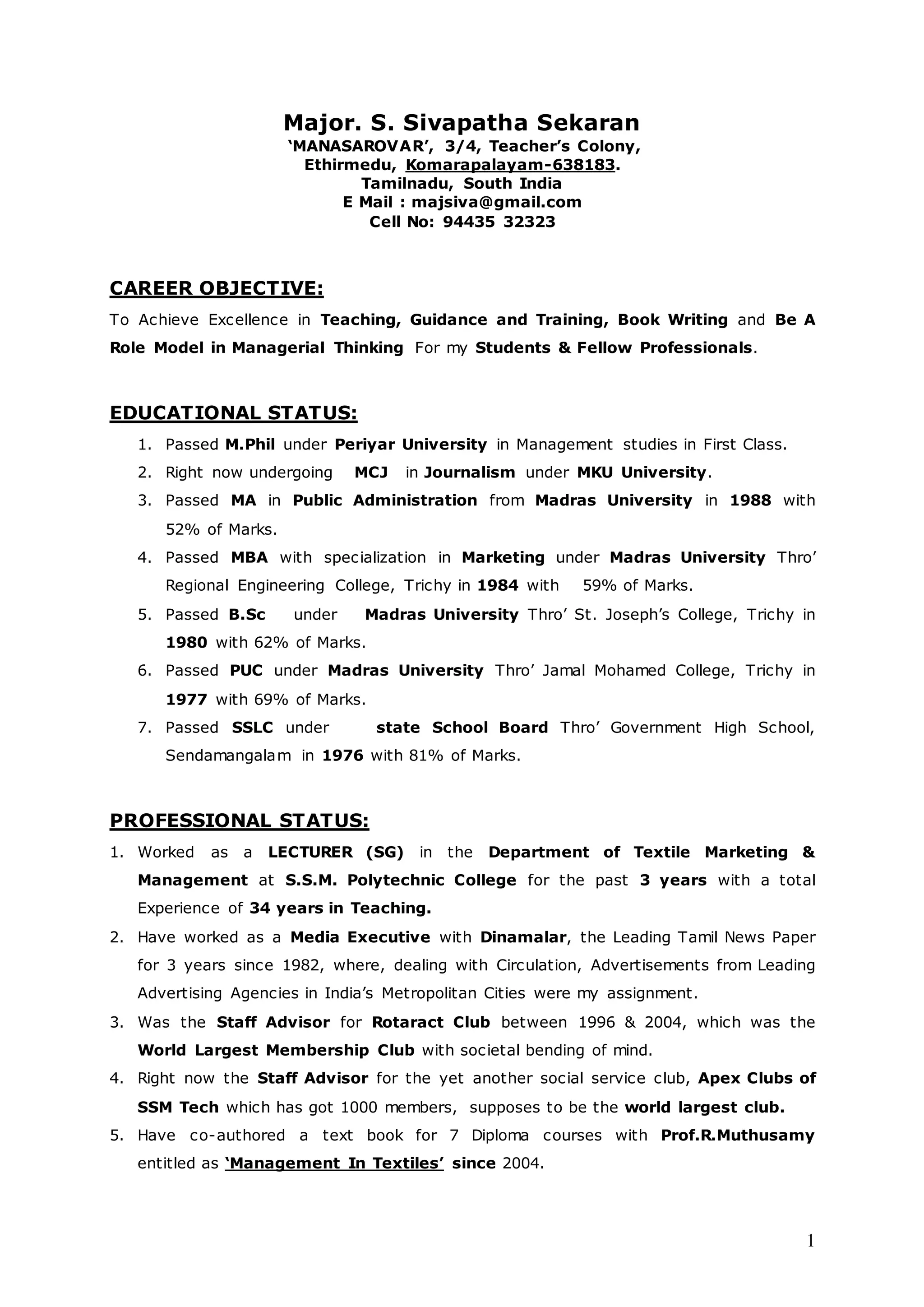 Curriculum vitae sss | DOC