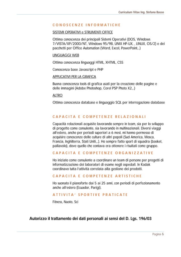 Curriculum vitae stefano_basso | PDF