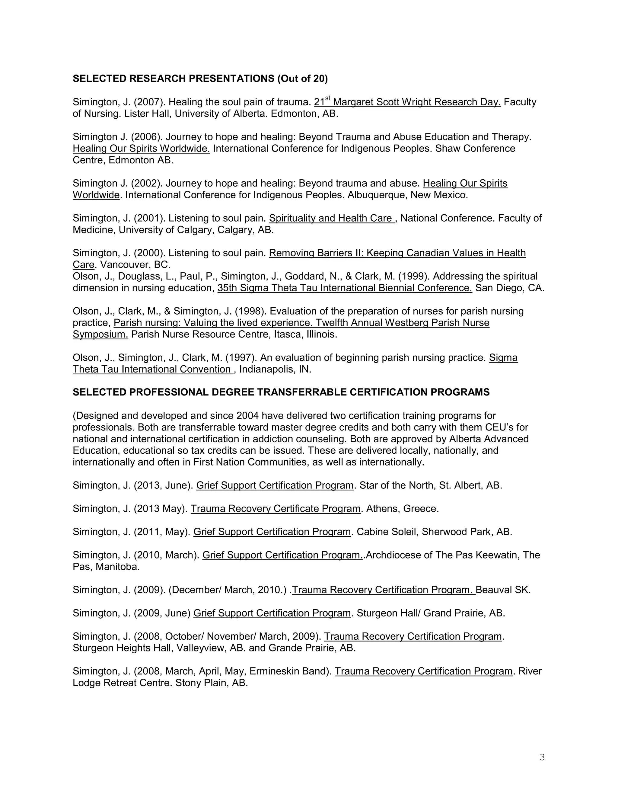 Curriculum vitae summary | PDF