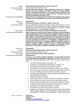 Curriculum vitae Teresio Asola | DOC