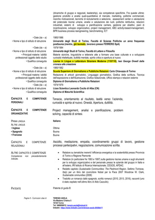 Curriculum vitae Teresio Asola | DOC
