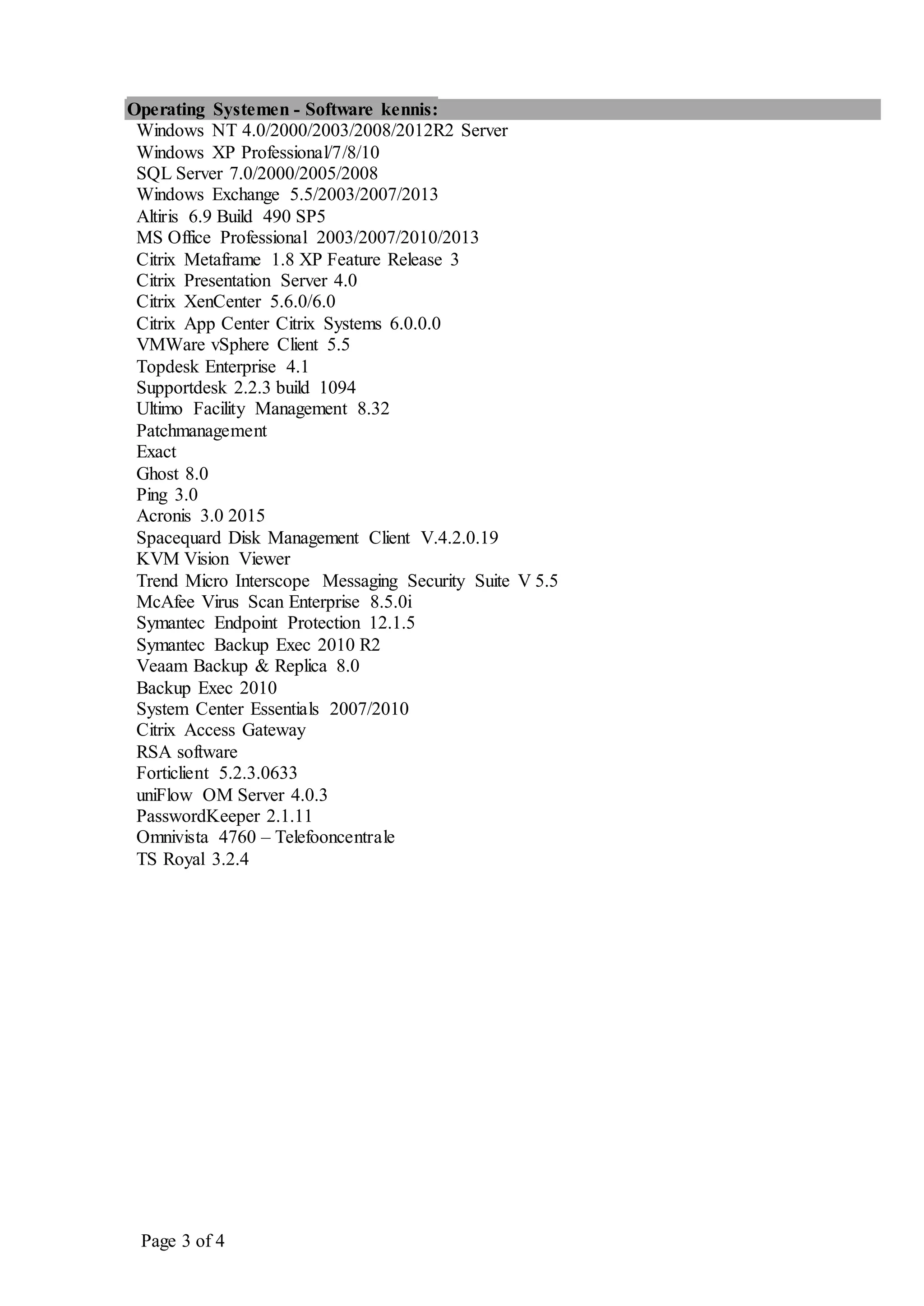 Curriculum vitae tonruis | DOCX | Computing | Technology & Computing