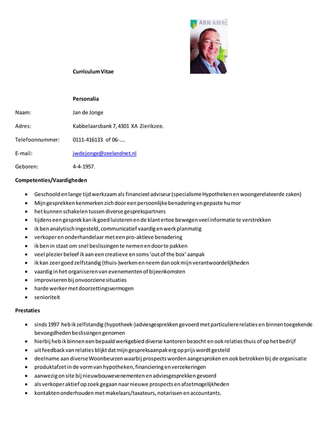 Curriculum vitae vaardigheden | DOCX