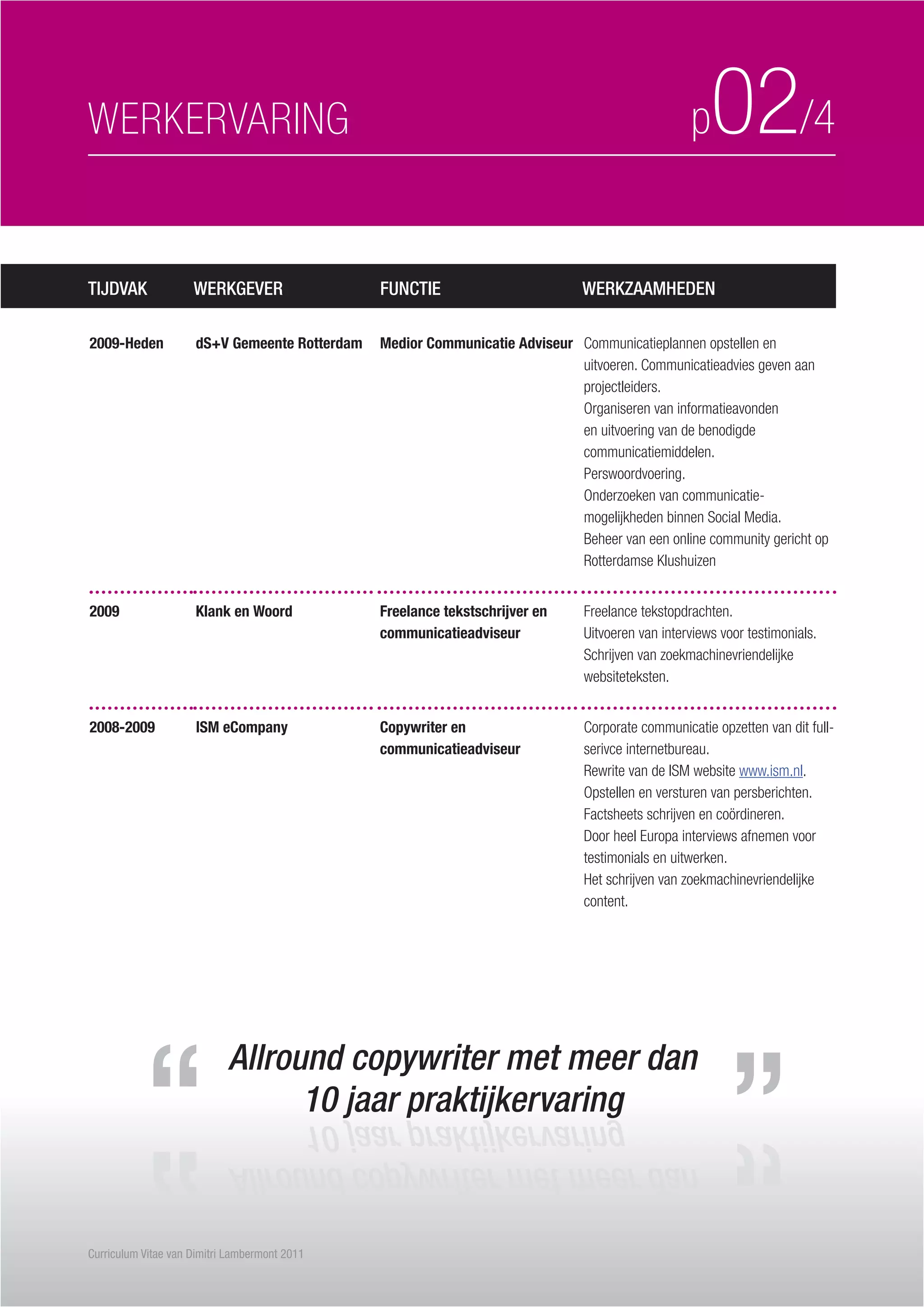 Curriculum vitae van_dimitri_lambermont_2011 | PDF