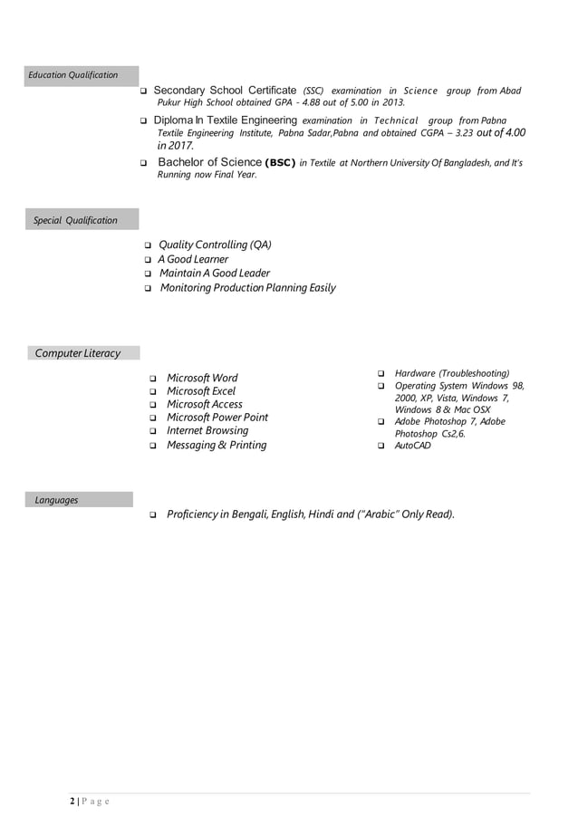 CV Emran Hossen | PDF