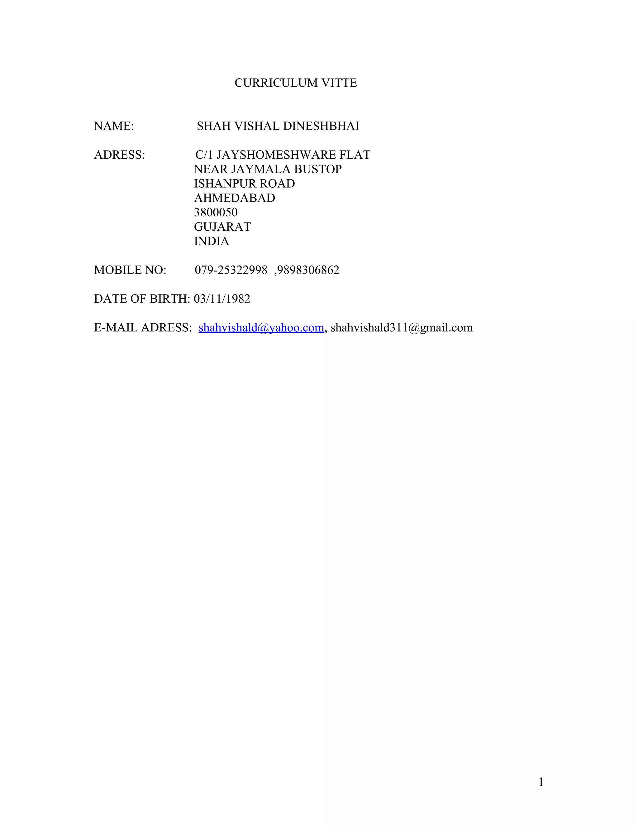 Curriculum vitte | DOC