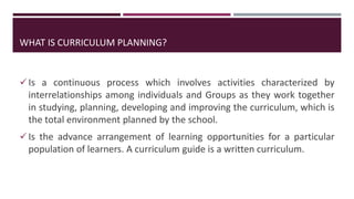 Curriculum planning | PPTX