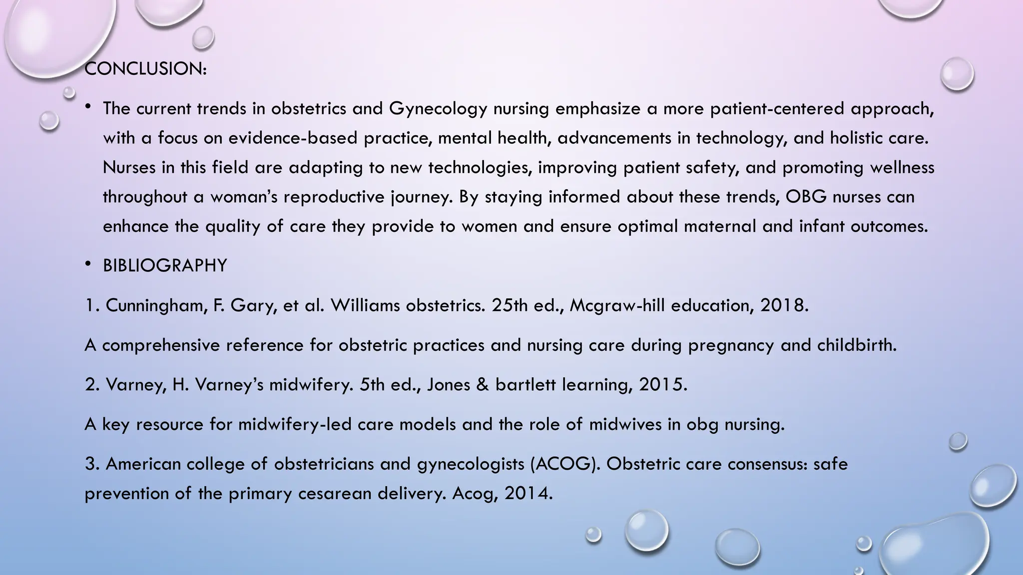 Introduction to obstetrics and gynaecological nursing | PPTX