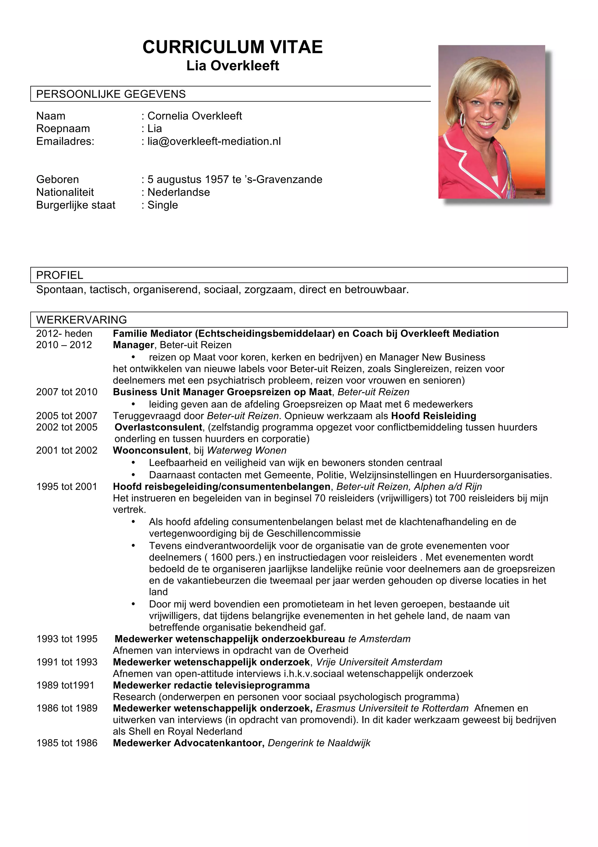 Currucilum Vitae Lia Overkleeft.2 | PDF