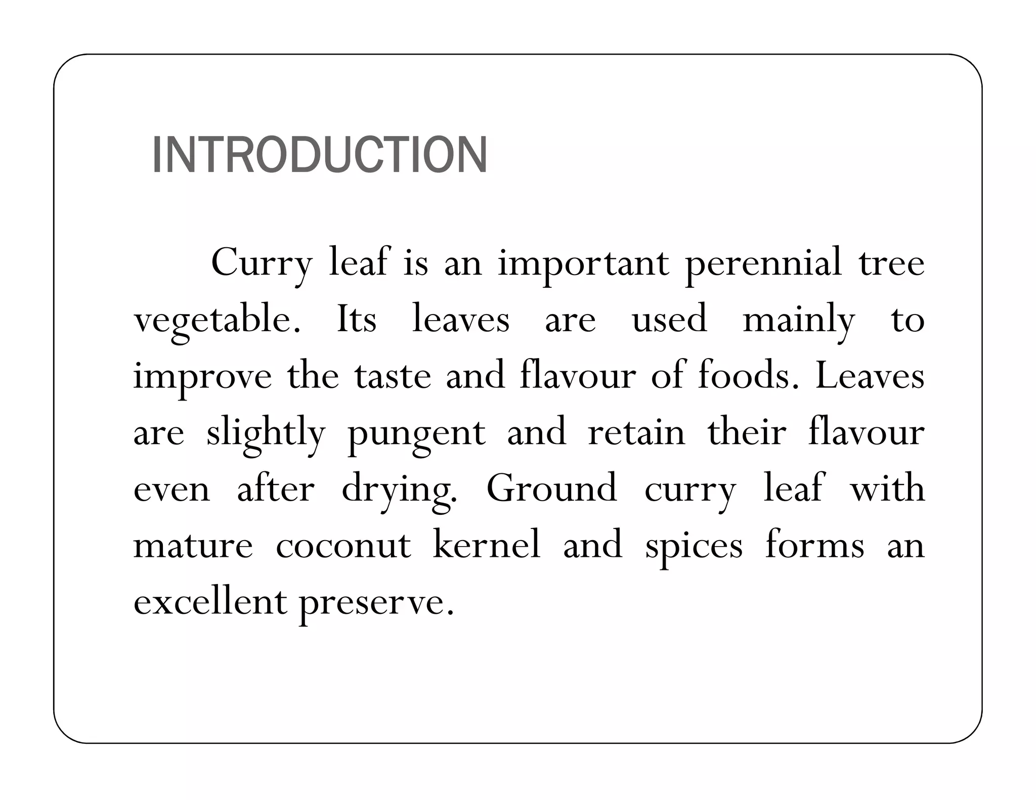 Production technology of curry leaf | PDF