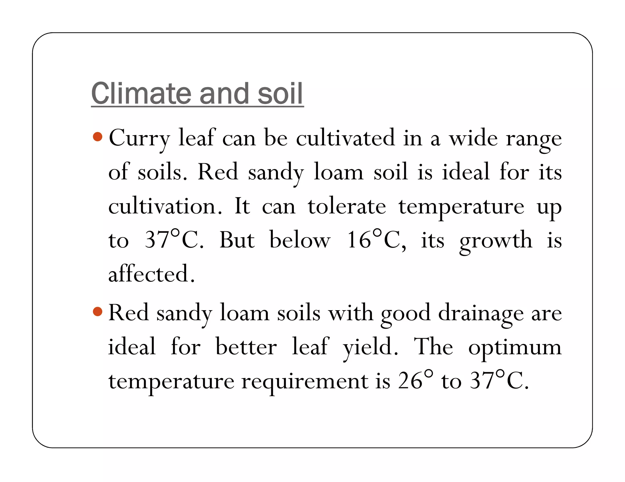 Production technology of curry leaf | PDF | Agriculture | Industries