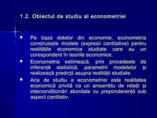 Curs 01 econometrie - introducere | PPT