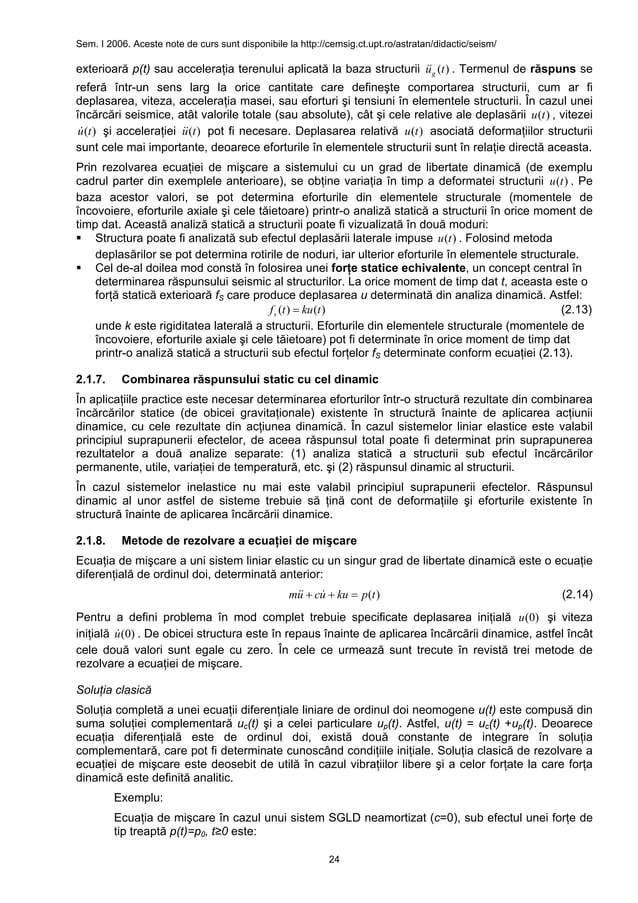 Curs02 inginerie seismica | PDF