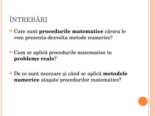 Curs 1 poceduri matematice | PPT