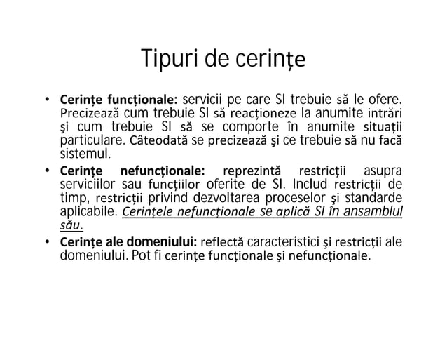 Curs 3 definirea cerinţelor sistemului | PPT